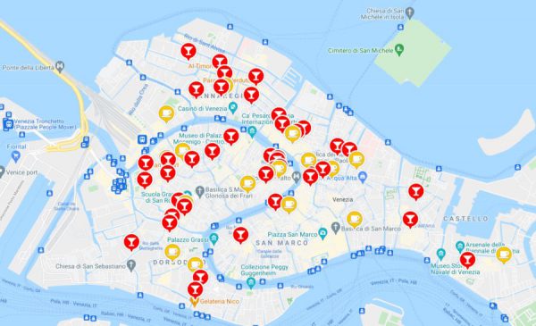 La mappa dei Bacari EN - Venice Bacaro Tour